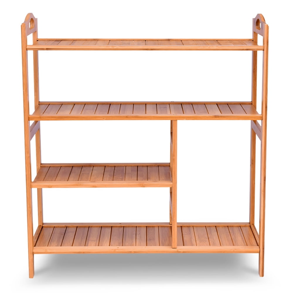 Spaco 4 Tiers Multifunction Bamboo Storage Shoe Rack for Entryway ...