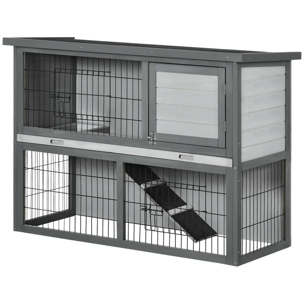 Spaco 42.5inch Wooden Rabbit Hutch Bunny Cage Small Animal House ...