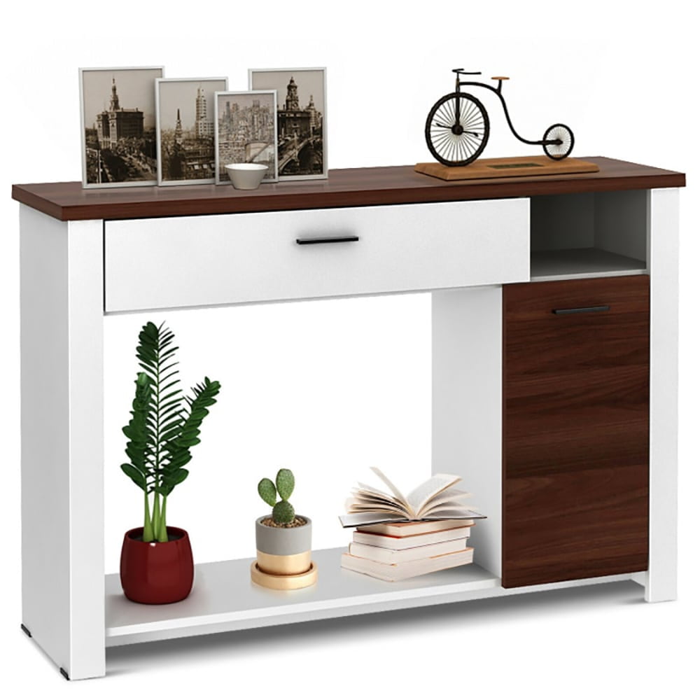 Spaco 48 Inch Console Table with Drawer and Cabinet, Entryway Table ...