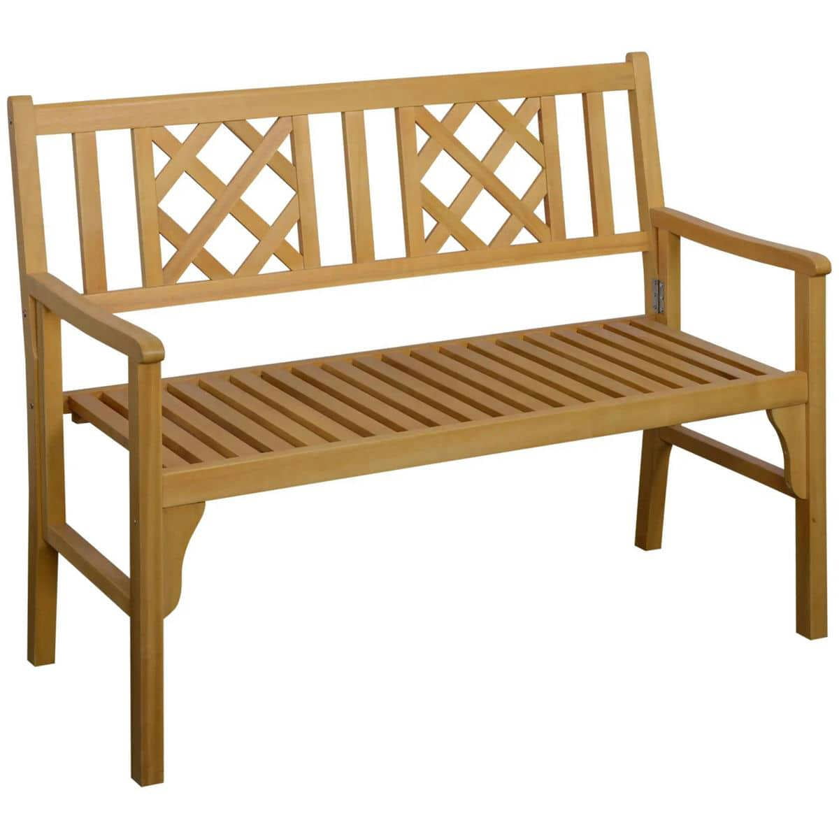 Spaco 4FT Folding Outdoor Bench, 2-Seater Wooden Garden Bench with ...
