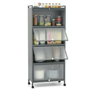 Costway Portable 5-Tier Kitchen Baker's Rack, Mobile Microwave Stand ...