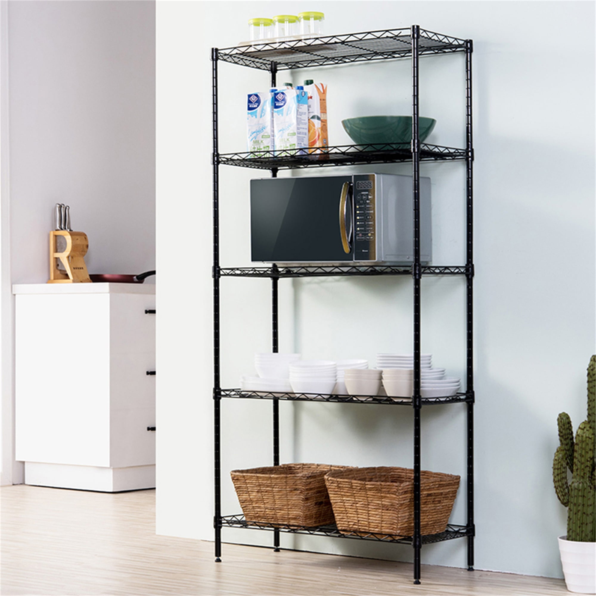 Spaco 5 Tier Storage Rack, Heavy Duty Storage Shelving Unit, Metal ...