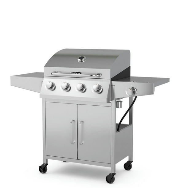 Spaco 50000BTU 5-Burner Propane Gas Grill with Side Burner and 2 Prep ...