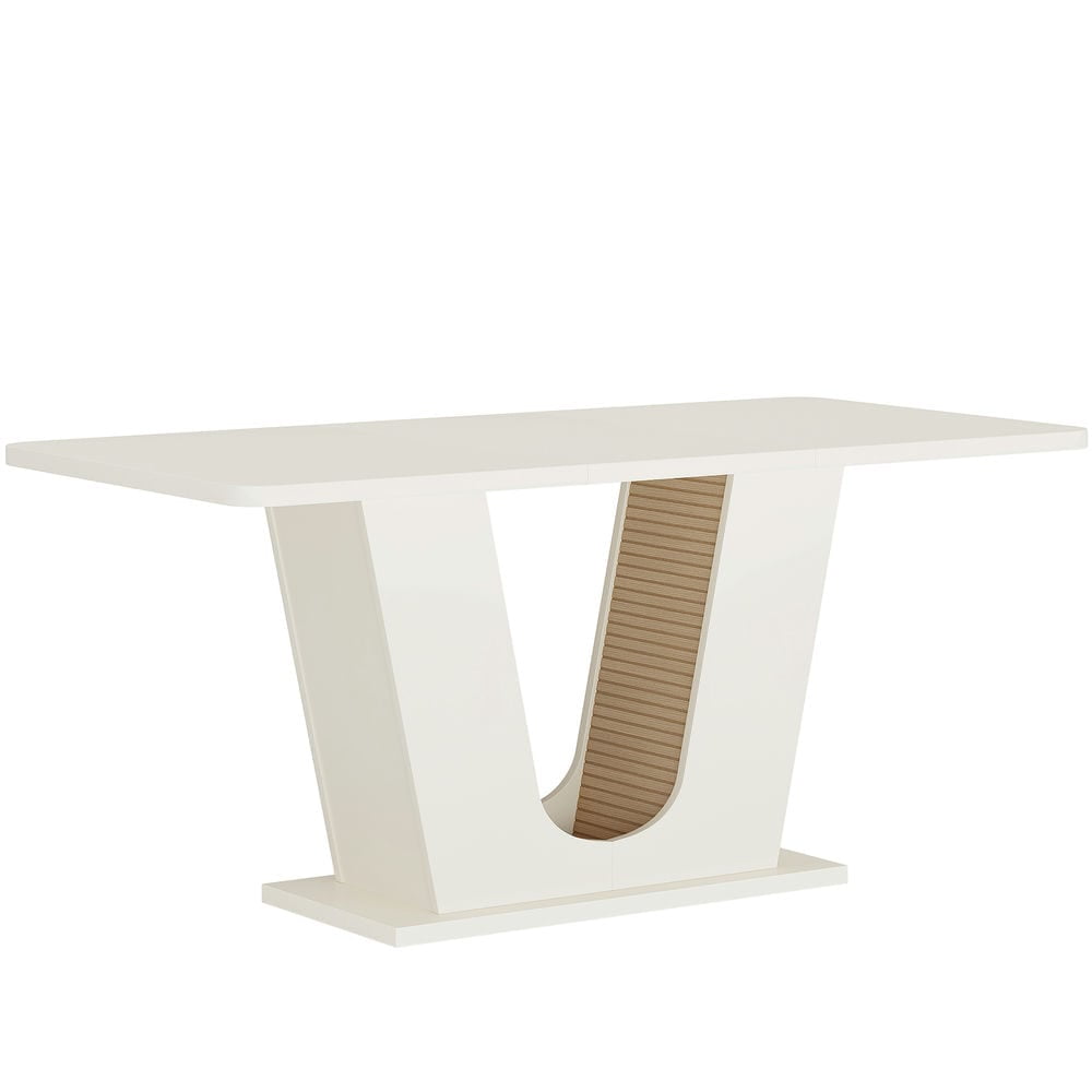 Spaco 55" Dining Table, Modern Kitchen Table With U-shaped Base, Dining ...