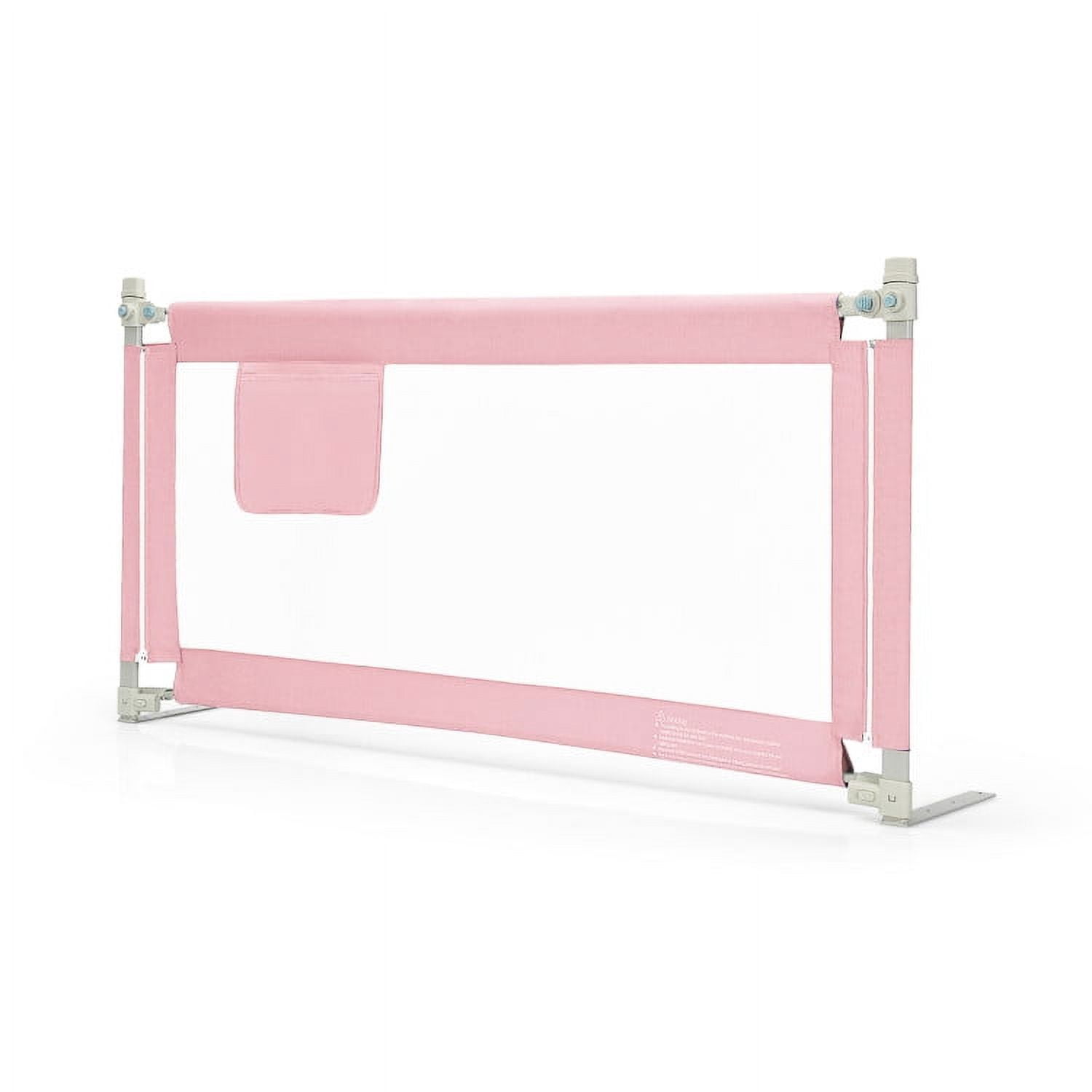 Spaco 57 Inch Toddlers Vertical Lifting Baby Bed Rail Guard with Lock ...