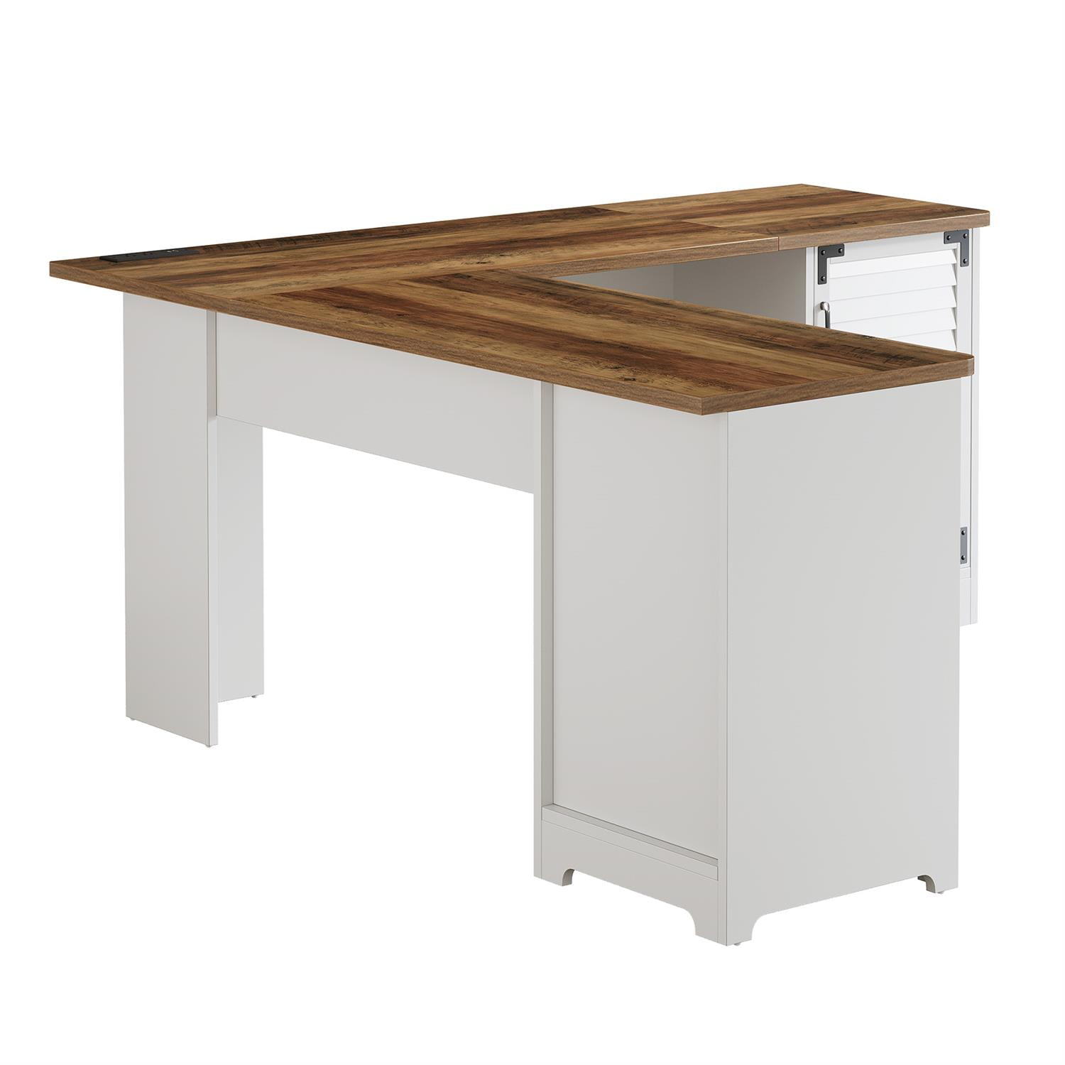 Spaco 59" L Shaped Computer Desk, Power Outlets & Type-C/USB Ports ...