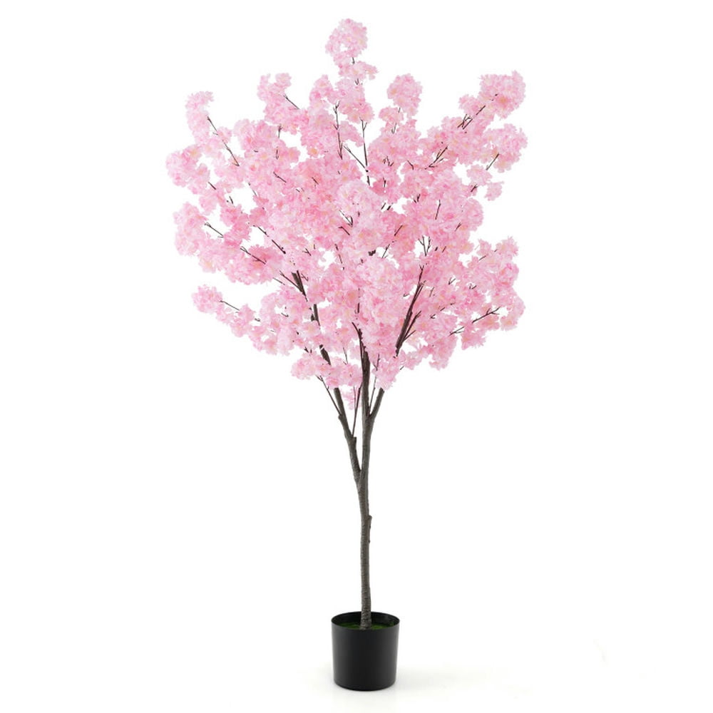 Spaco 6.5 FT Tall Artificial Cherry Blossom Tree with 1170 Pink Flowers ...