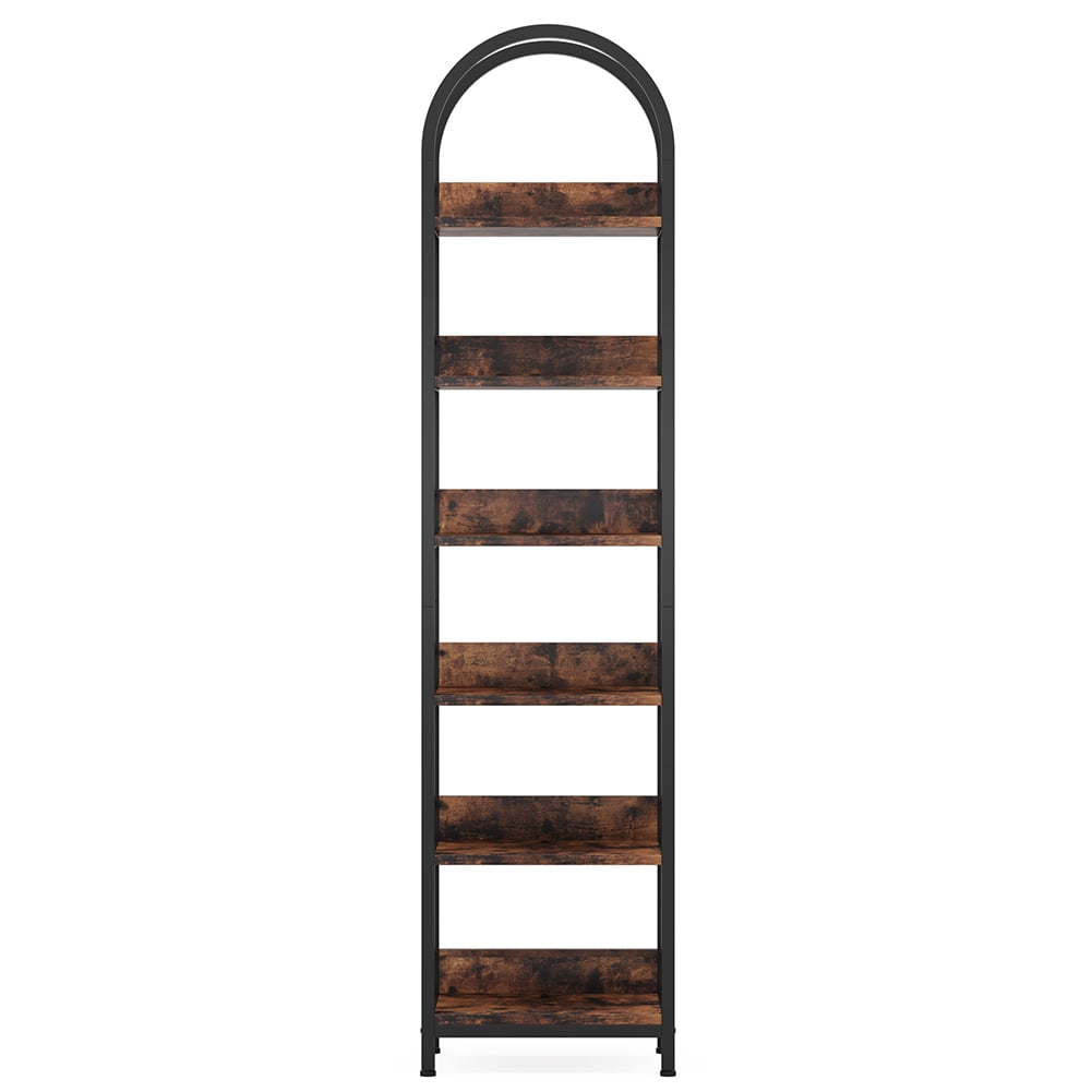 Spaco 6-Tier Bookshelf with Thick E1 Particleboard, 78.7" Narrow ...