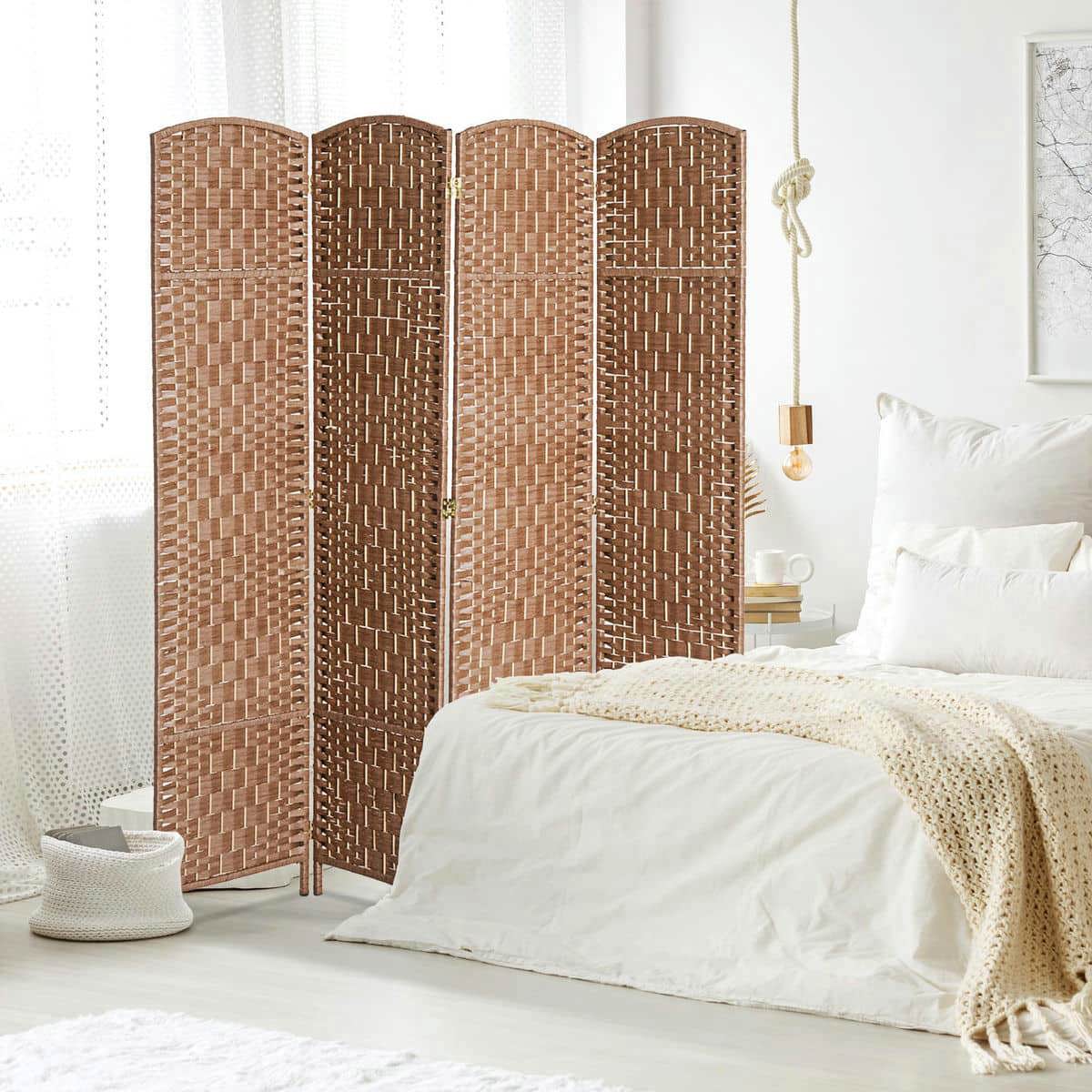 Spaco 6FT Tall Room Divider, 4 Panel Folding Privacy Screen, Portable ...