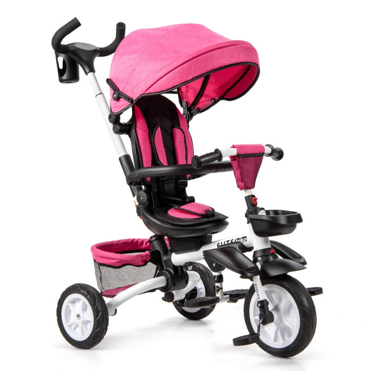 Spaco 7-in-1 Detachable Baby Stroller with Canopy and Safety Harness ...