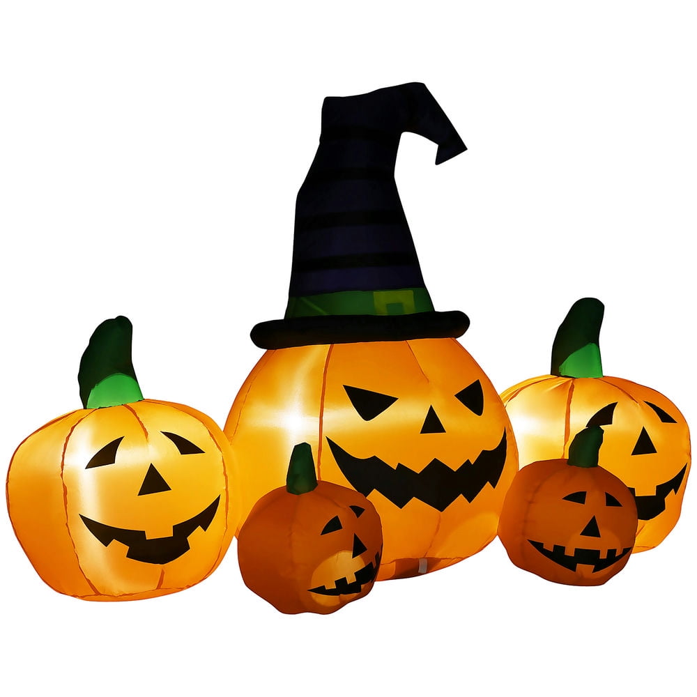 Spaco 73 inch Length Halloween Decoration, 5 Pieces Inflatable Pumpkins ...
