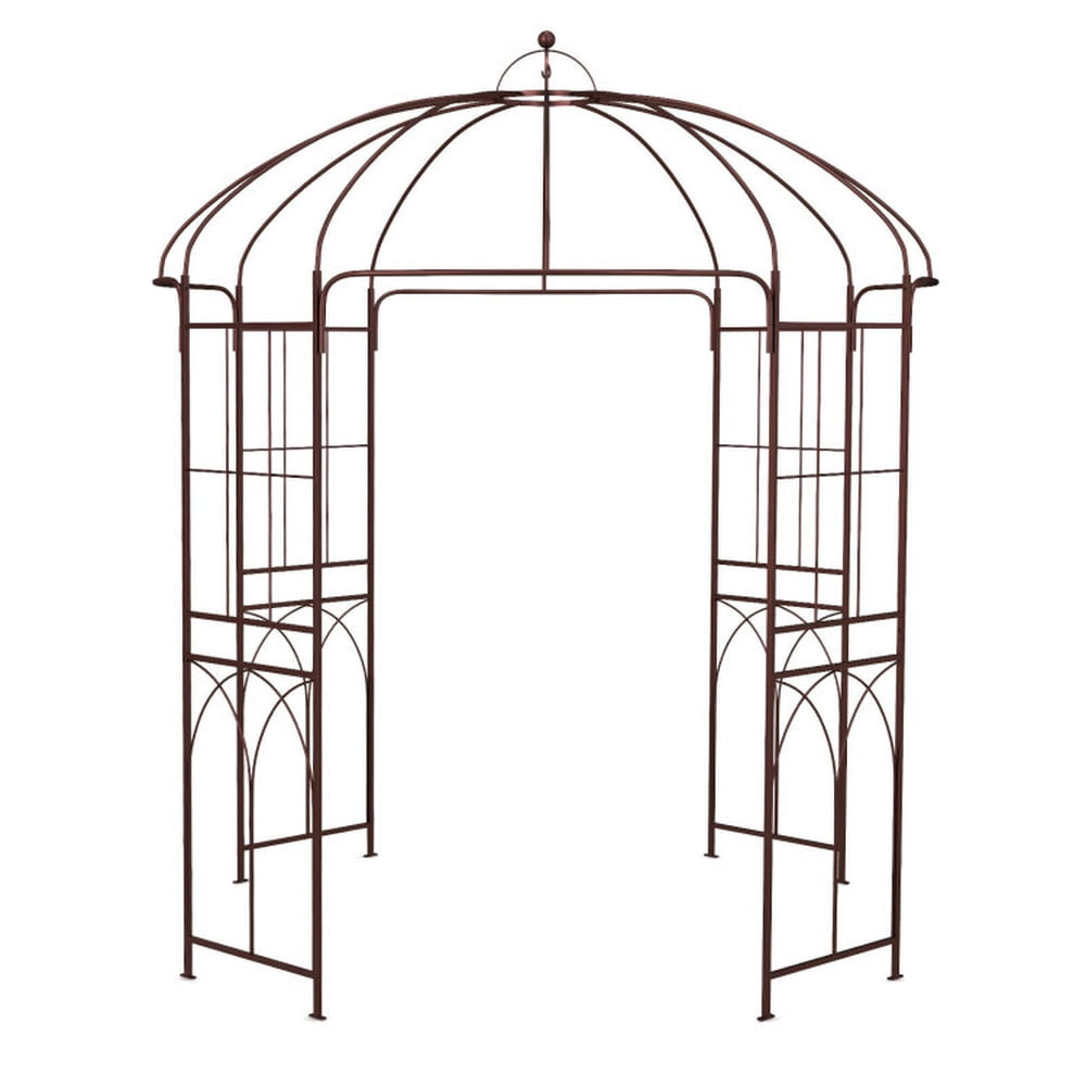 Spaco 8.4 x 7 Feet Wide Birdcage Shape Garden Arbor, Garden Arbor with ...