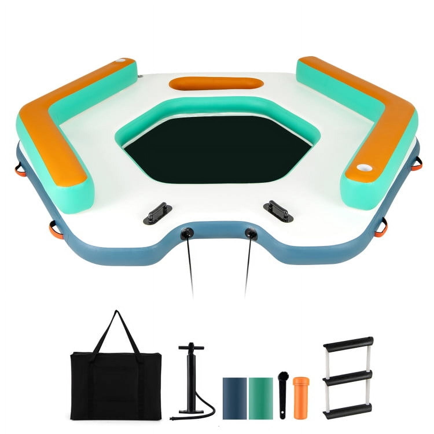 Spaco 8.7 Feet Inflatable Floating Dock, Inflatable Floating Dock with ...