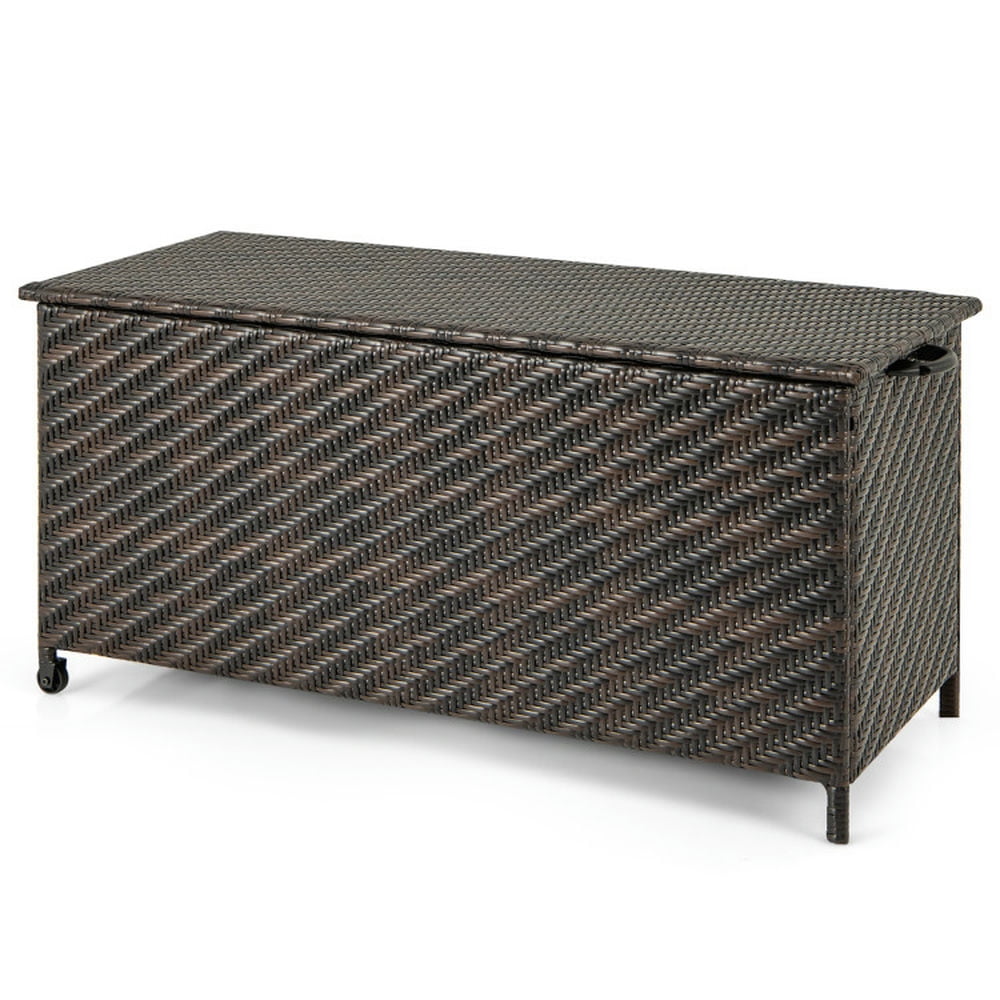 Spaco 85 Gallon Outdoor Storage Box with Removable Liner and Universal ...