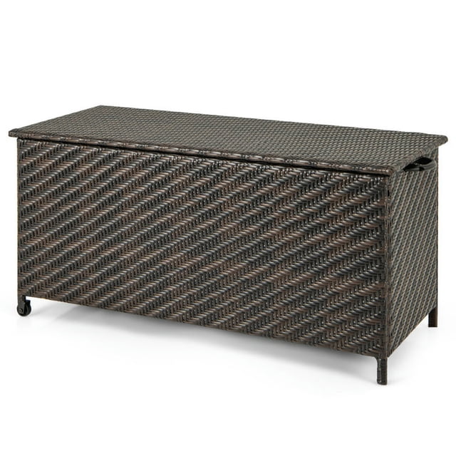 Spaco 85 Gallon Outdoor Storage Box with Removable Liner and Universal ...