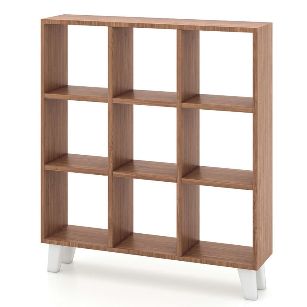 Spaco 9-Cube Bookcase with 6 Removable Shelves and Raised Support Feet ...