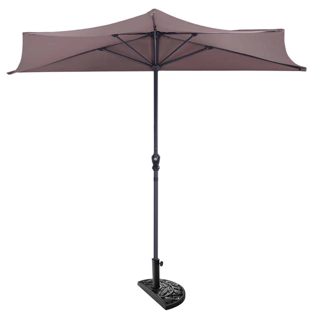 Spaco 9' Half Round Patio Umbrella Sunshade without Weight Base ...