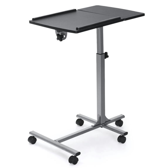 Spaco Adjustable Angle Height Rolling Laptop Table-Black, Office ...