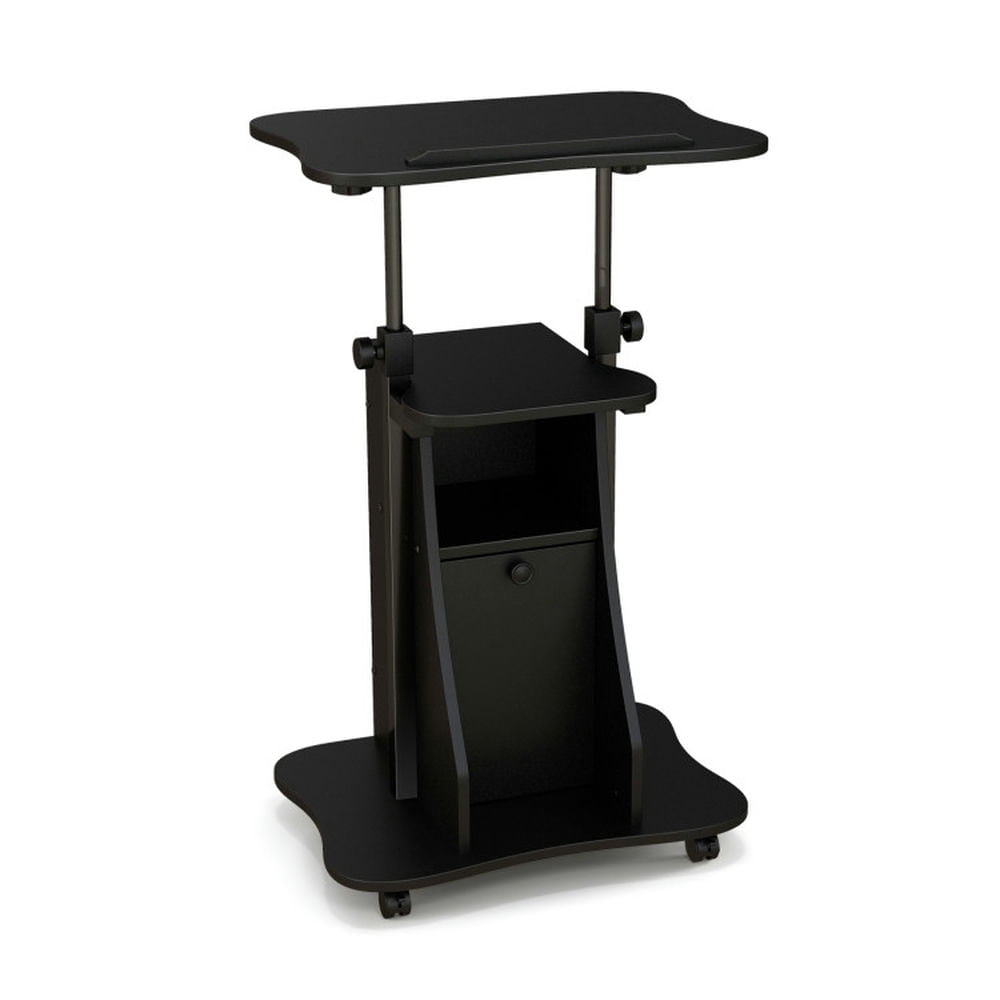 Spaco Adjustable Mobile Standing Desk Cart with Tilt Desktop and ...