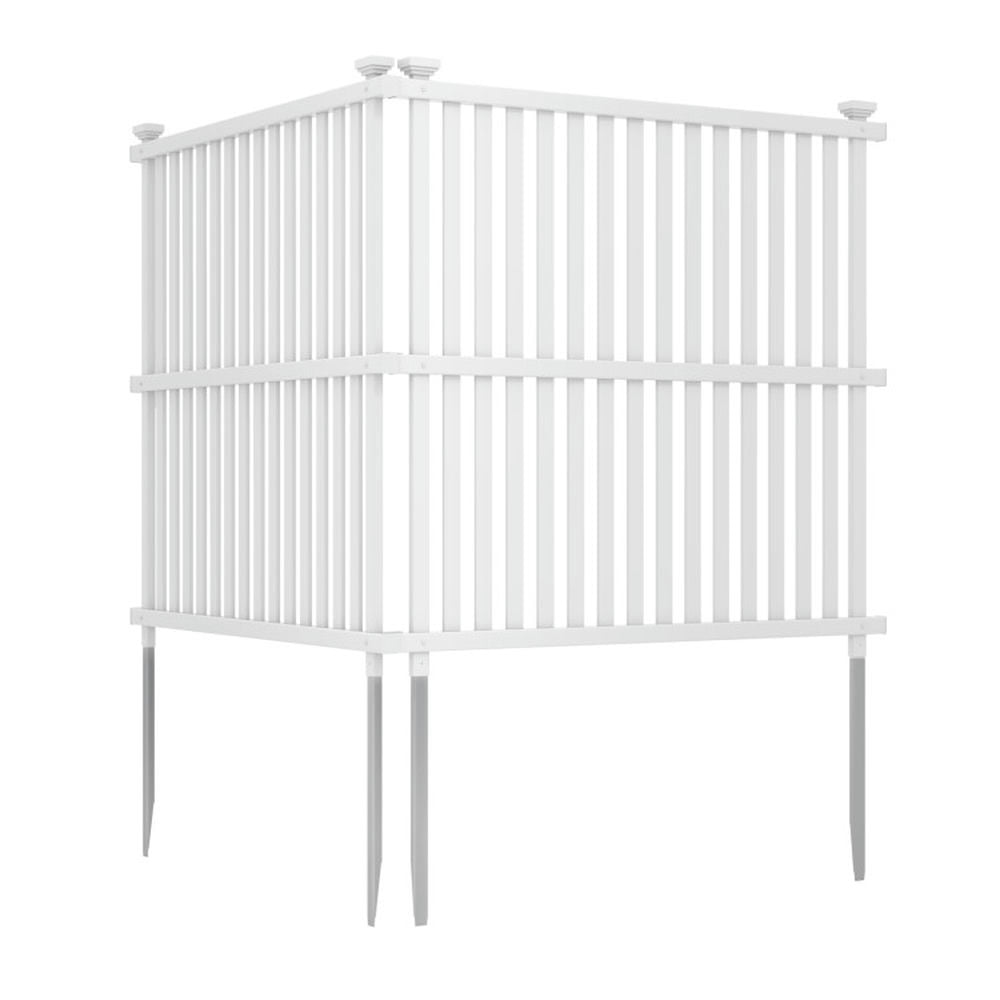 Spaco Air Conditioner Fence Panel, Fence Panel with Metal Ground Stakes ...