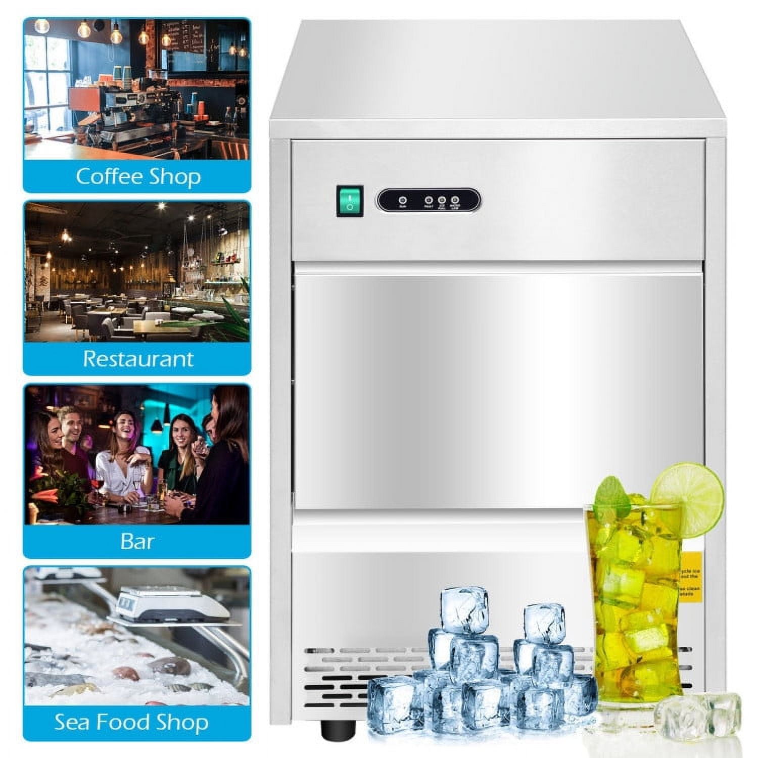 Spaco Automatic Ice Maker Machine with 70lbs/24h Productivity, Ice ...