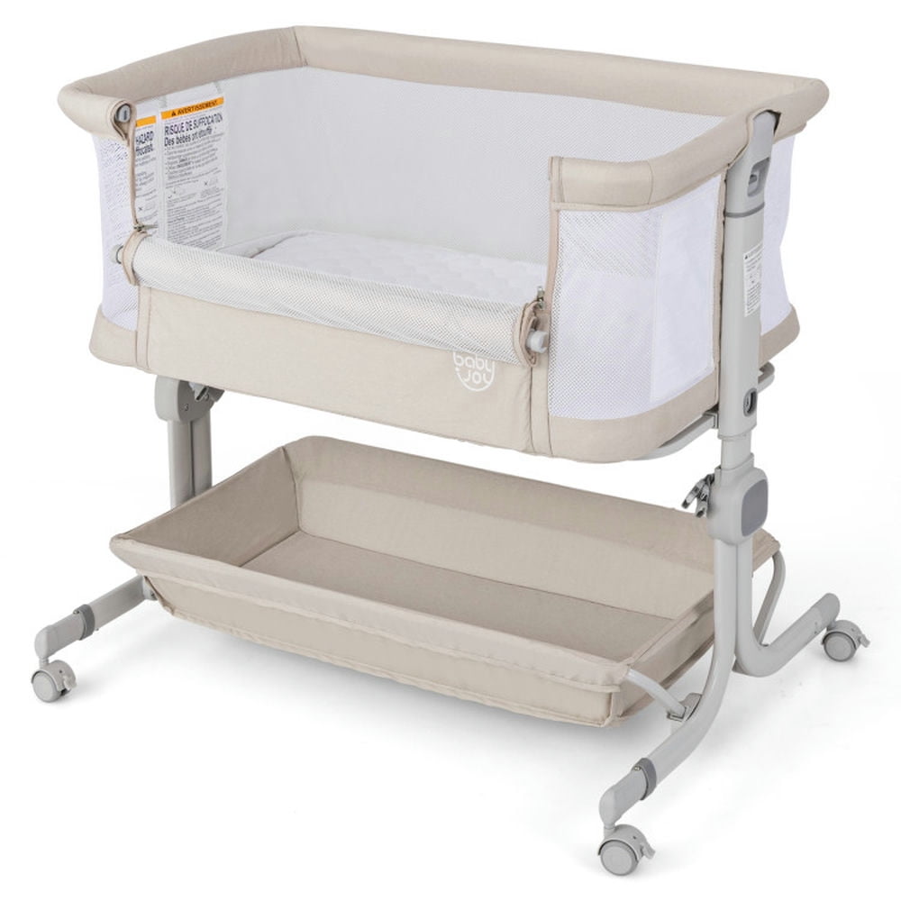 Spaco Baby Bassinet Bedside Sleeper with 6-Level Adjustable Height, 3 ...