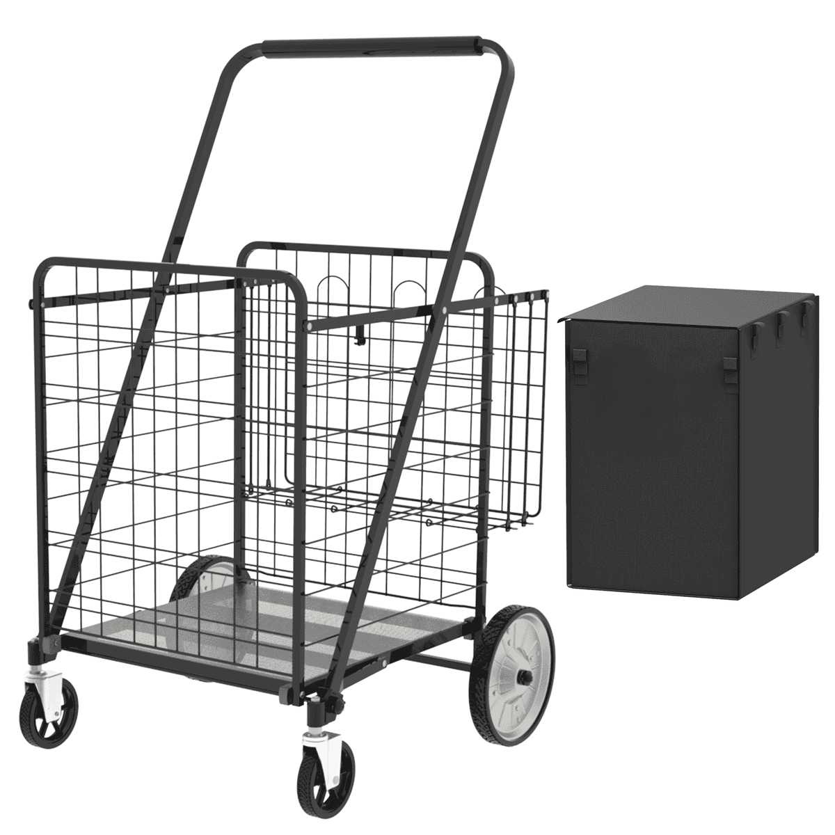 Spaco Bigger Super Jumbo Shopping Cart,Grocery Cart on Wheels, Foldable ...