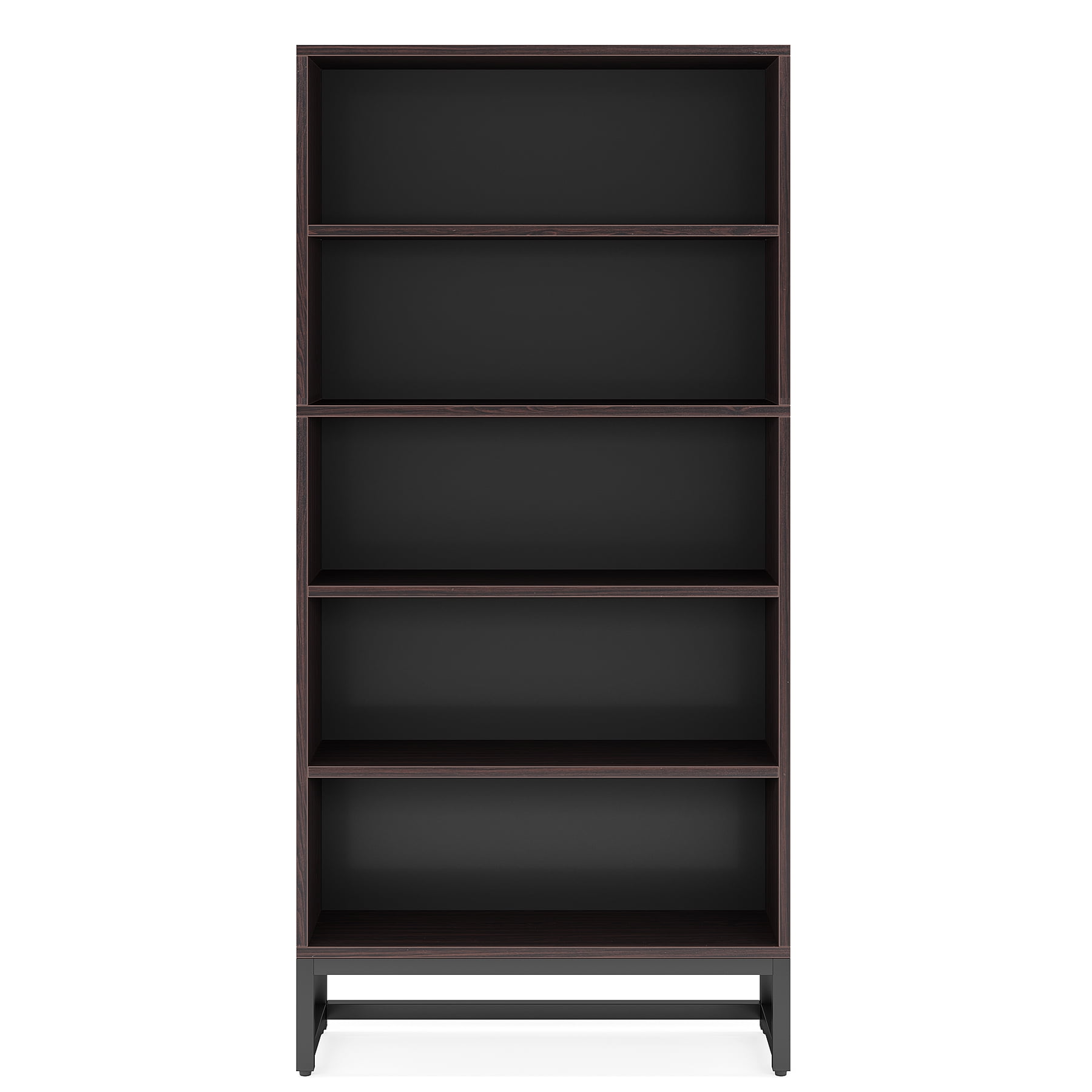 Spaco Bookshelf, 529lbs Capacity Tall Bookshelf - Durable Metal Frame ...