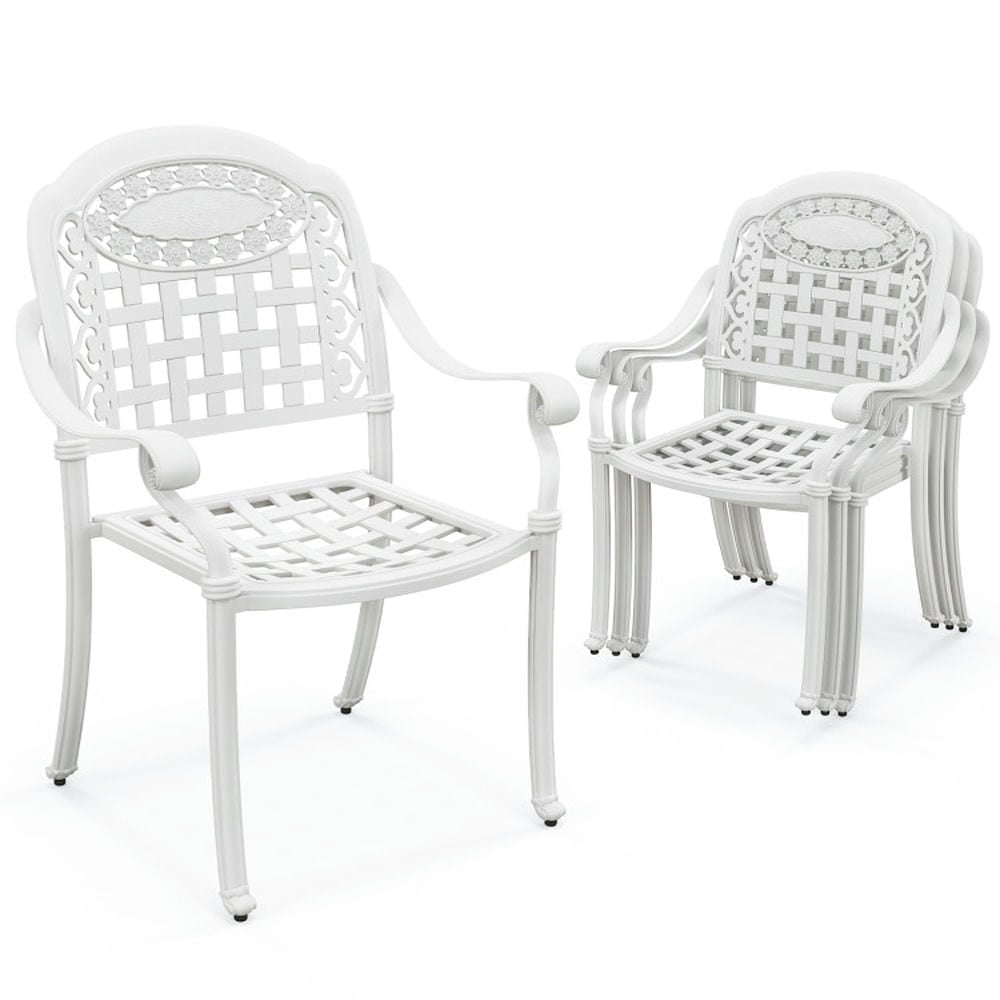 Spaco Cast Aluminum Patio Chairs Set of 2, Ergonomic Patio Chairs with ...