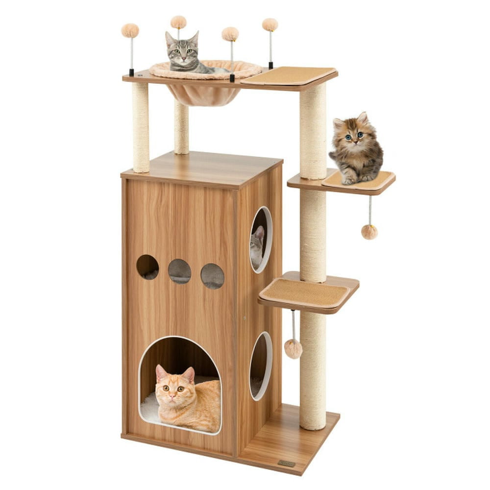 Spaco Cat Tree, 552 Inch Modern Multi-level Cat Play Center with Deluxe ...