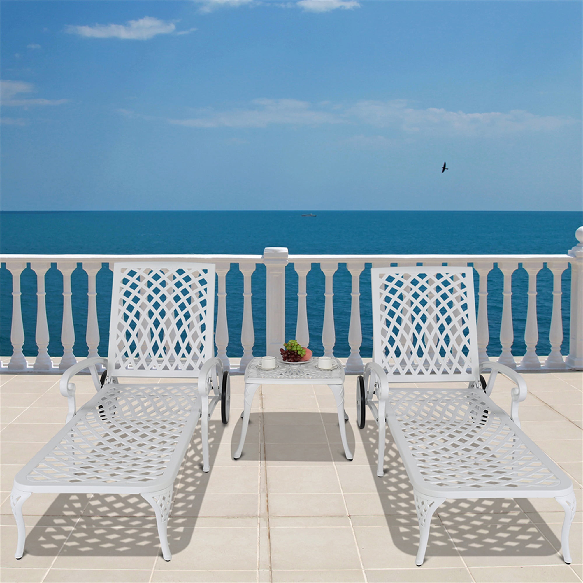 Spaco Chaise Lounge Chair Outdoor, Pool Lounge Chairs, Backrest ...