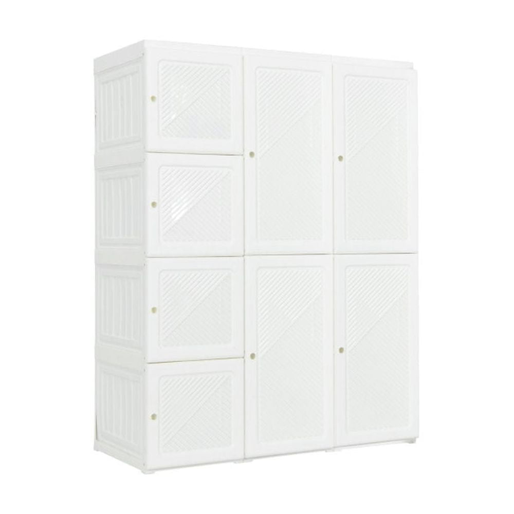 Spaco Clothes Foldable Armoire Wardrobe Closet with 12 Cubby Storage ...