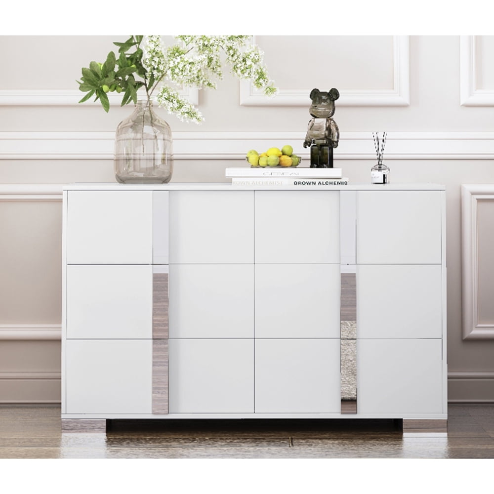 Spaco Drawer Dresser with 6 Storage Compartments, Sturdy MDF & Metal ...