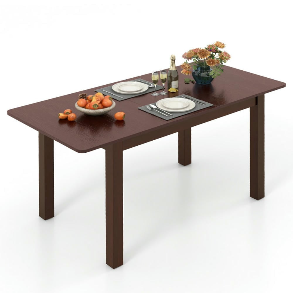 Spaco Extendable Folding Dining Table with Rubber Wood Frame and Safety ...