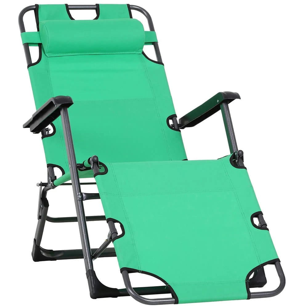 Spaco Folding Chaise Lounge Chair for Outside, 2-in-1 Tanning Chair ...