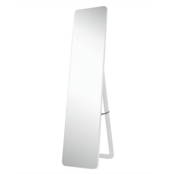 Spaco Full Length Frameless Wall Mountable Floor Mirror-White, Mirrors ...