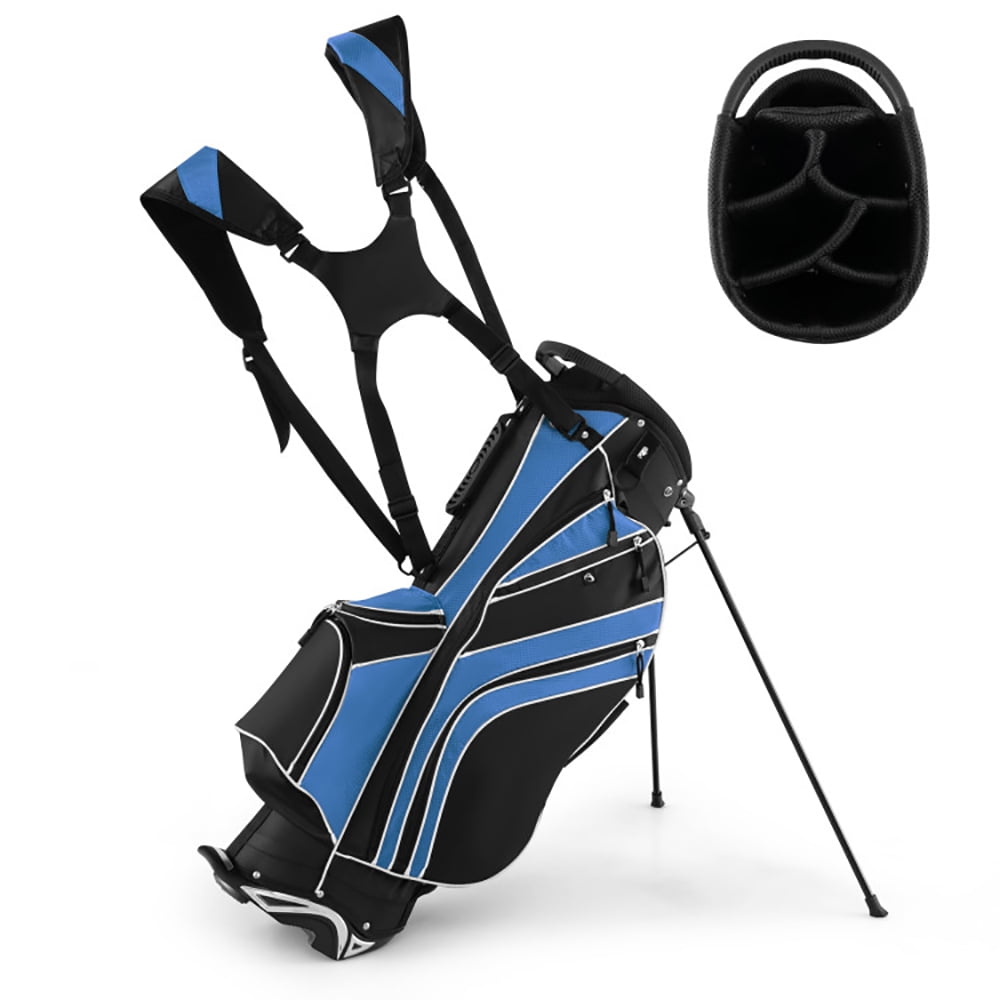 Spaco Golf Stand Cart Bag with 6-Way Divider Carry Pockets-Blue, Golf ...