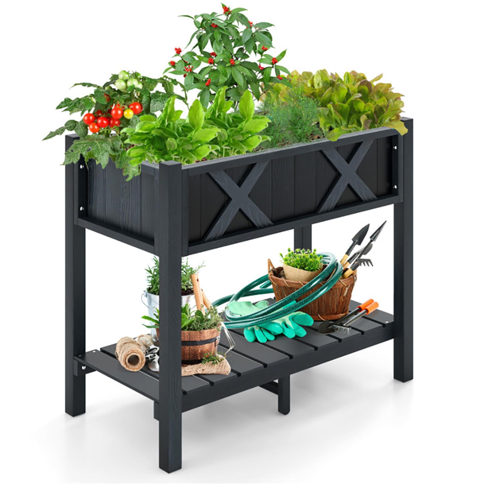Spaco HIPS Raised Garden Bed, Poly Wood Elevated Planter Box Stand for ...
