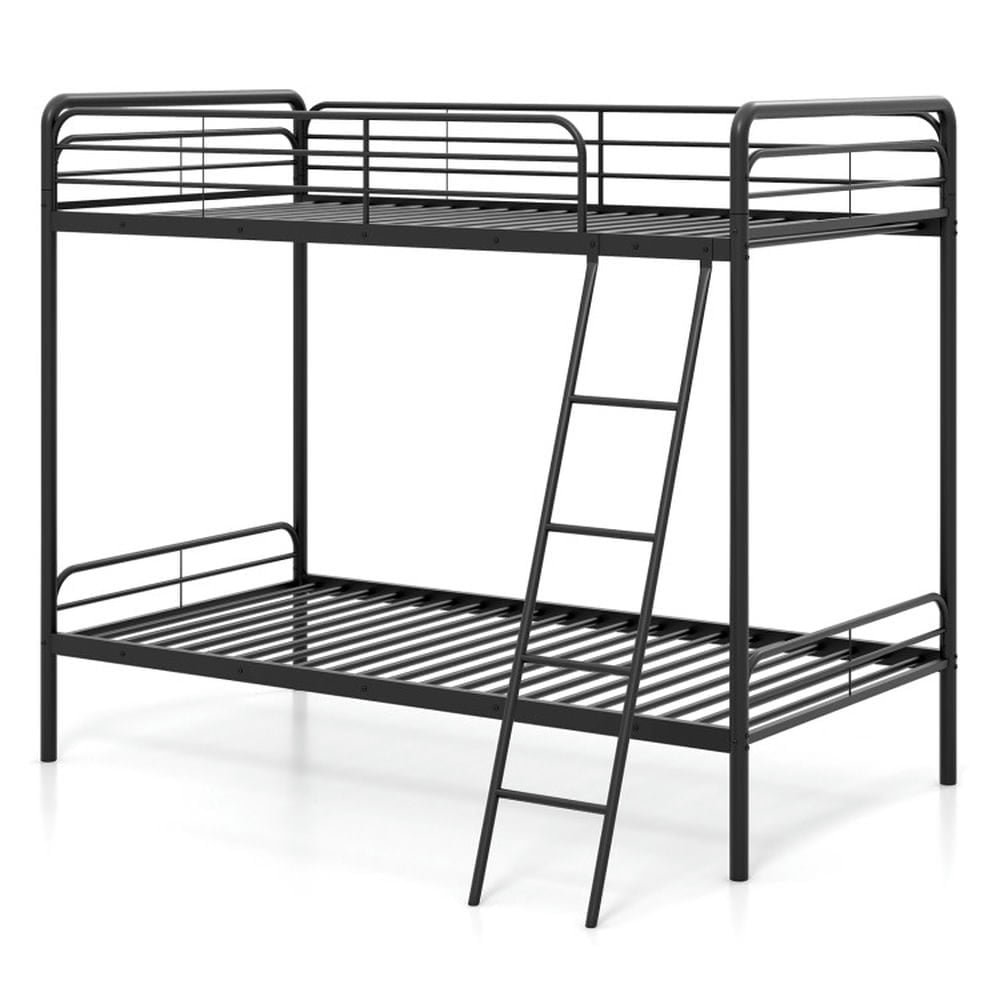 Spaco Heavy Duty Metal Bunk Bed with Ladder and Safety Guardrails, Bunk ...