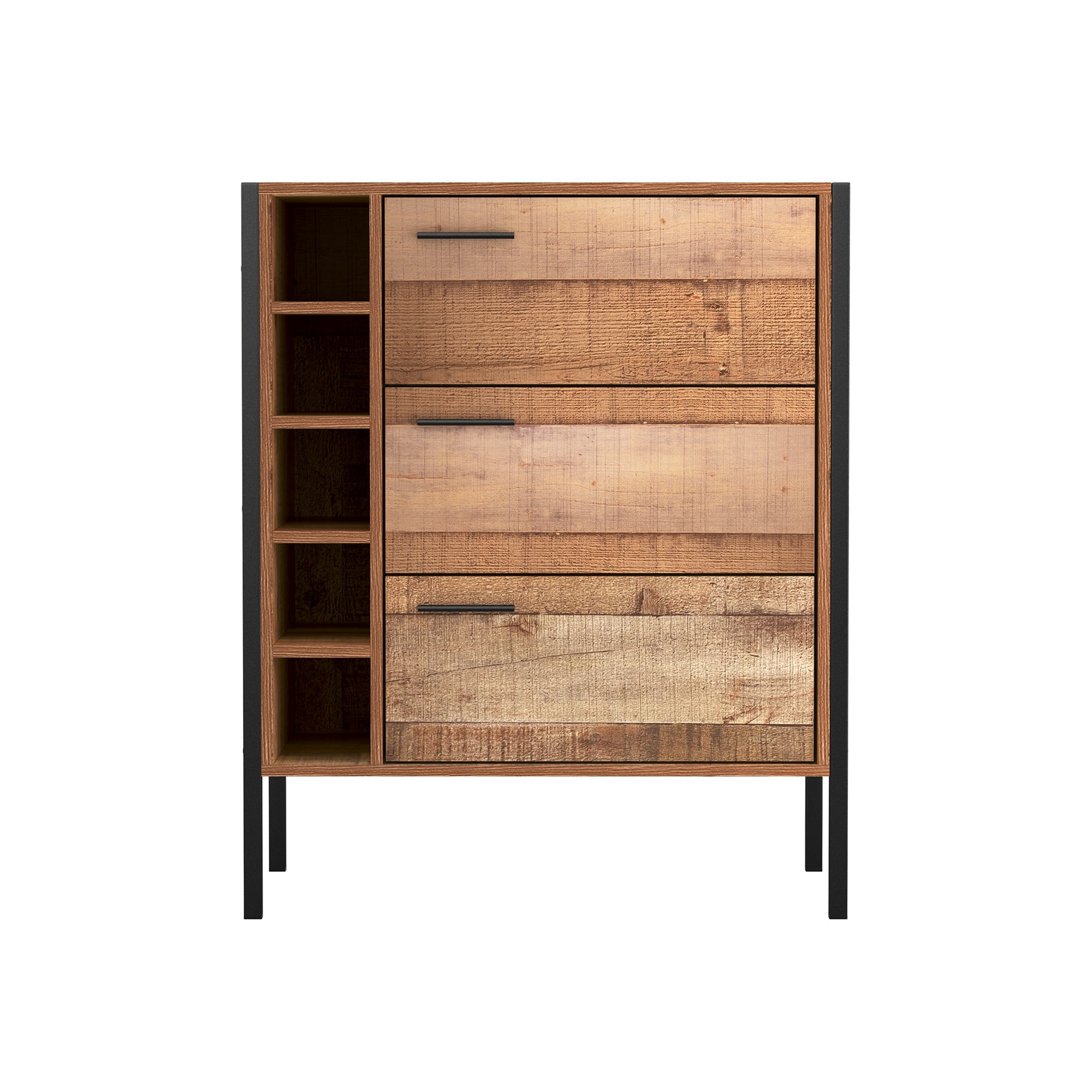 Spaco Horizontal Dresser, Modern Dresser of 3 Drawers, Dresser Chest ...