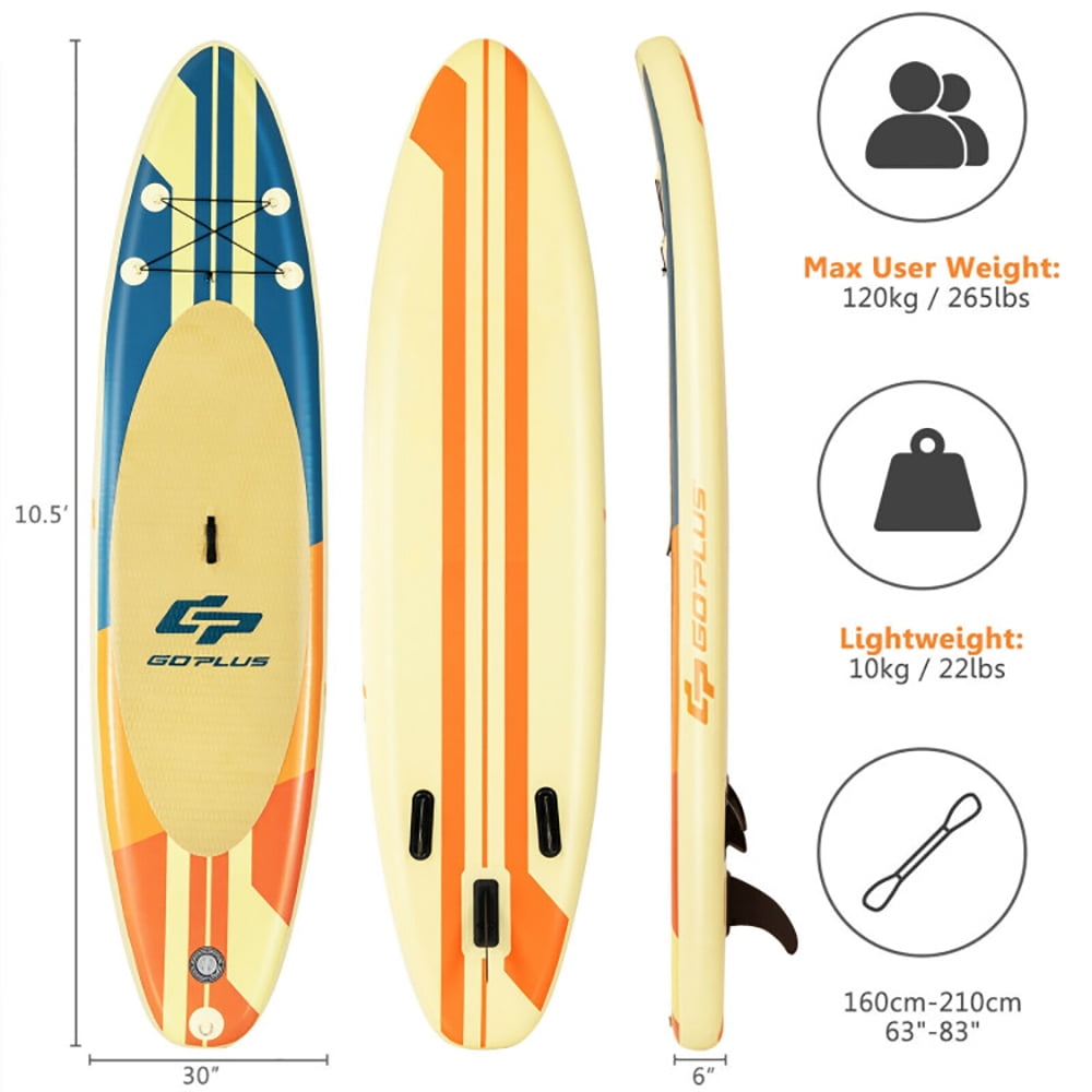 Spaco Inflatable Stand Up Paddle Board Surfboard with Bag Aluminum ...