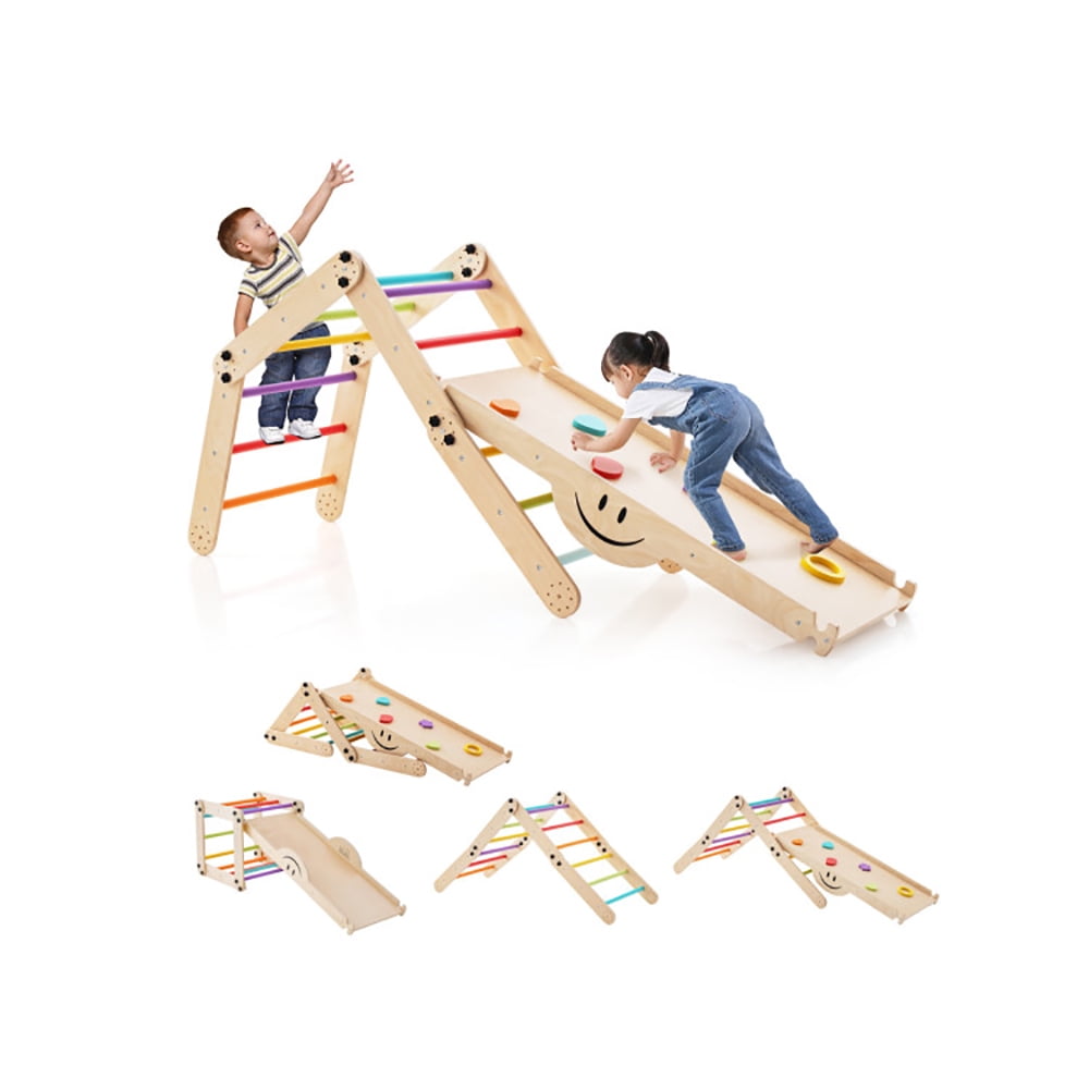 Spaco Kids Climbing Triangle Ladder Toy, Indoor Jungle Gym with ...