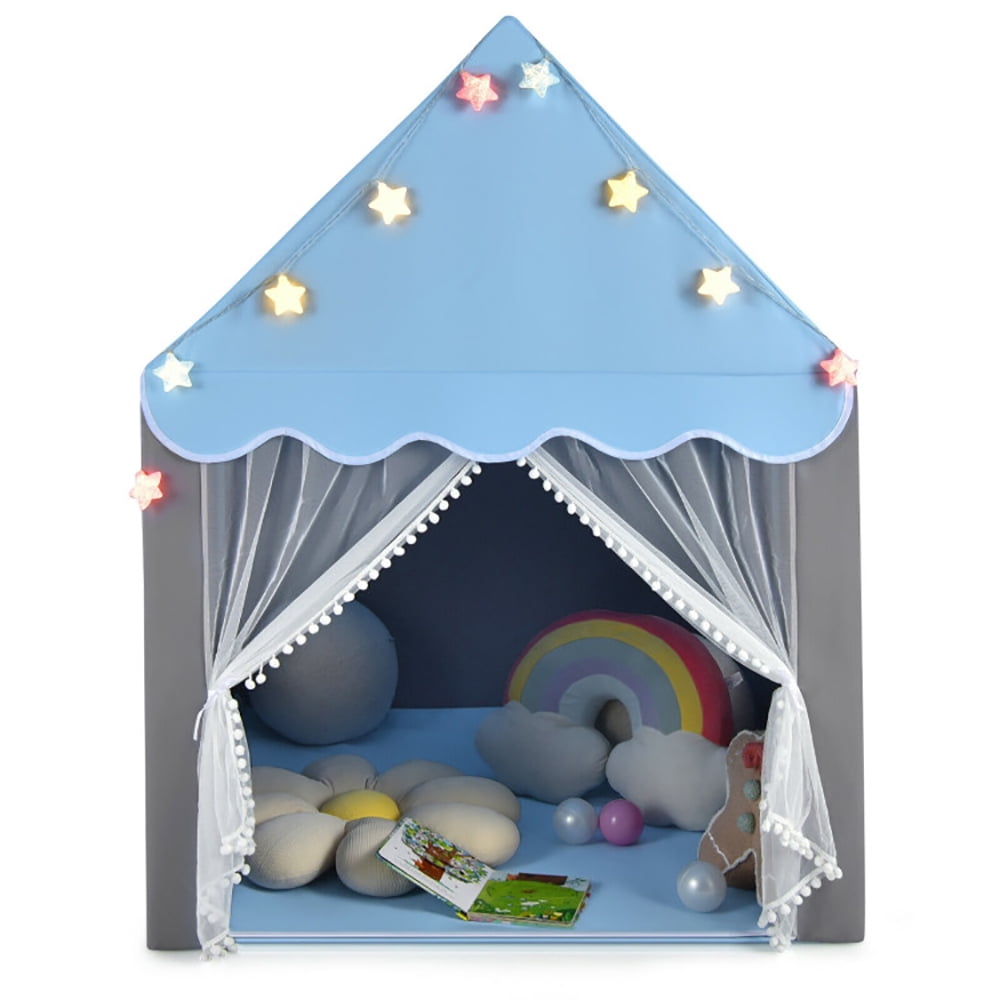 Spaco Kids Playhouse Tent with Star Lights and Mat, Kids Toddler Play ...