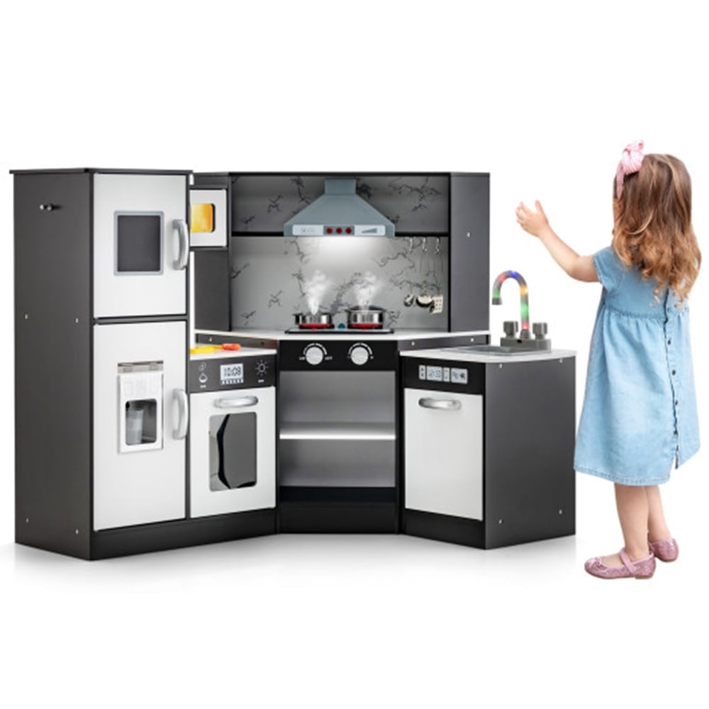Spaco Kids Pretend Kitchen Playset with Separated Washing Basin, Gifts ...