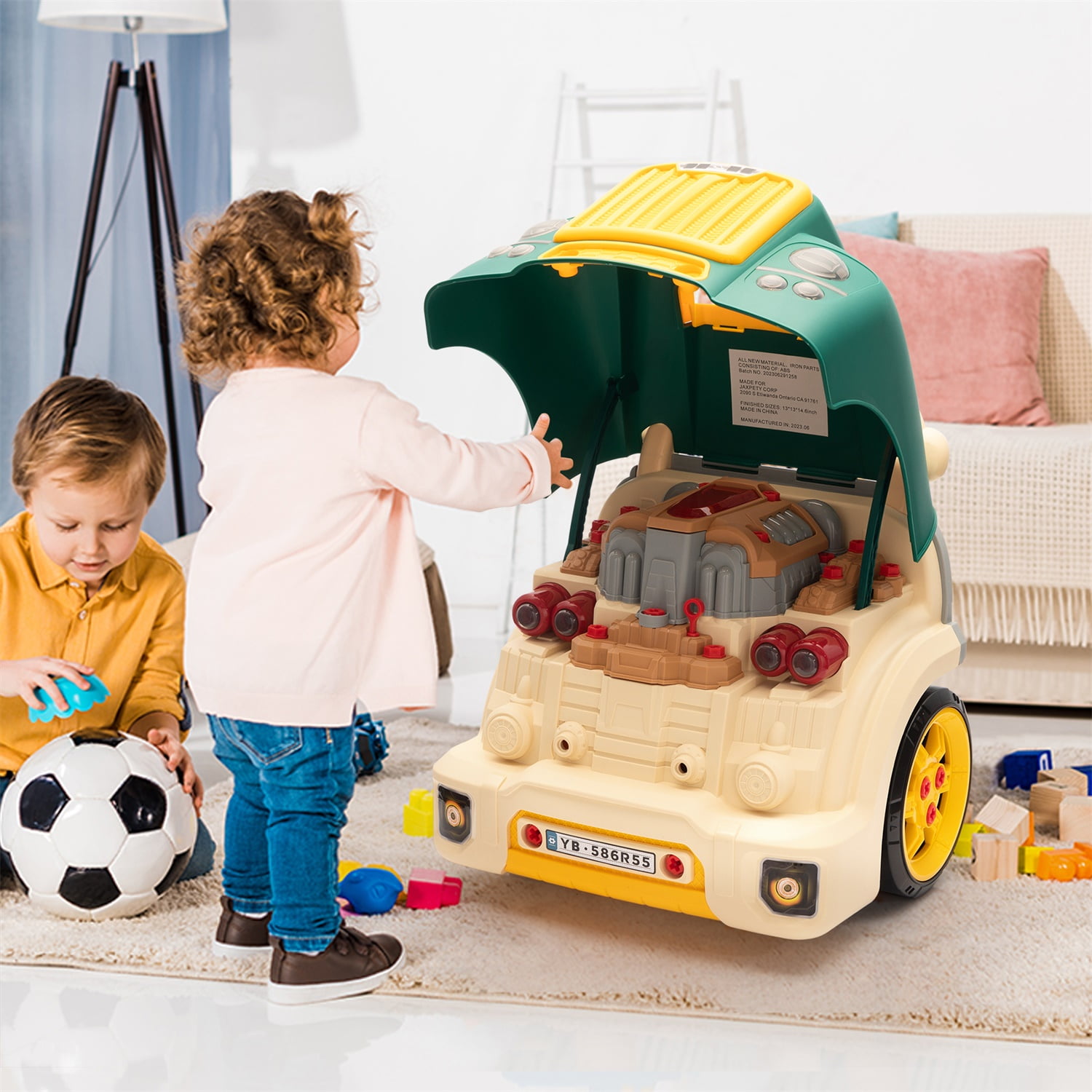 Spaco Large Truck Engine Toy, Kids Mechanic Repair Set for 3-6 Yr ...