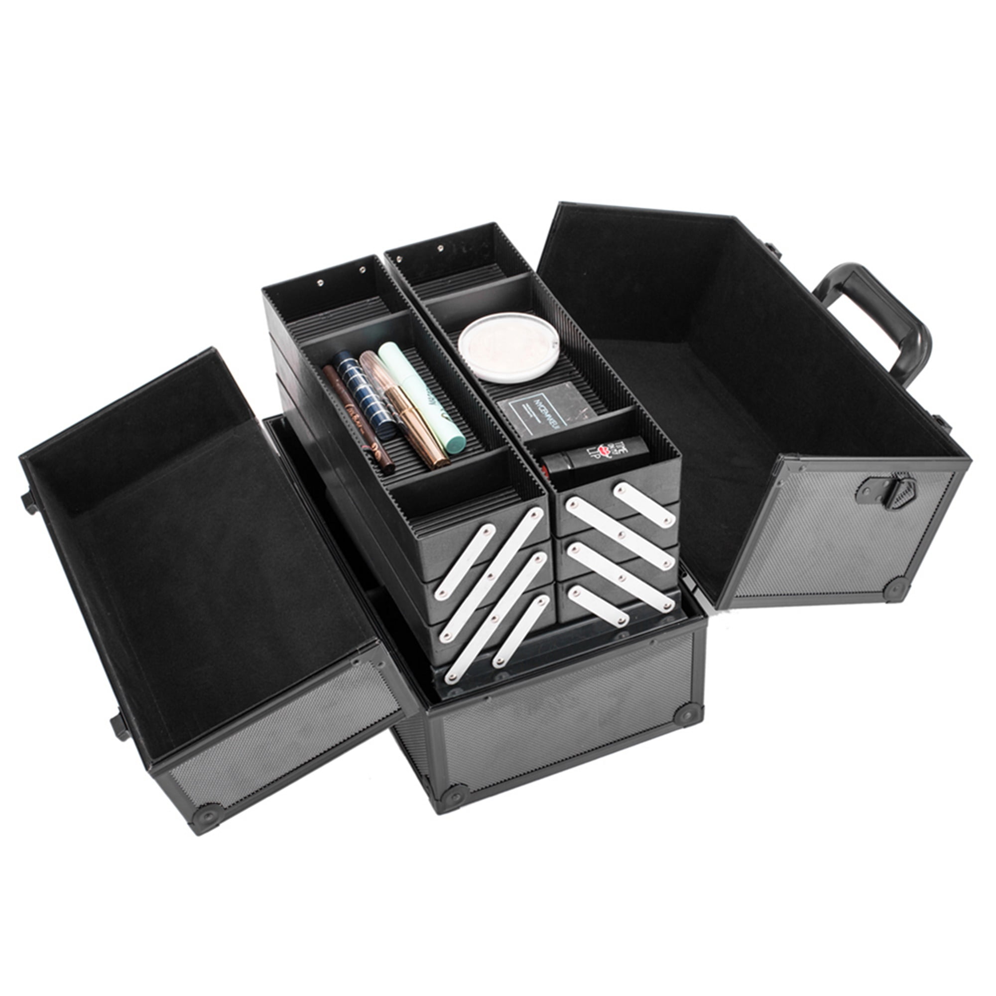 Spaco Makeup Train Case Professional Adjustable, 6 Trays Cosmetic Cases ...