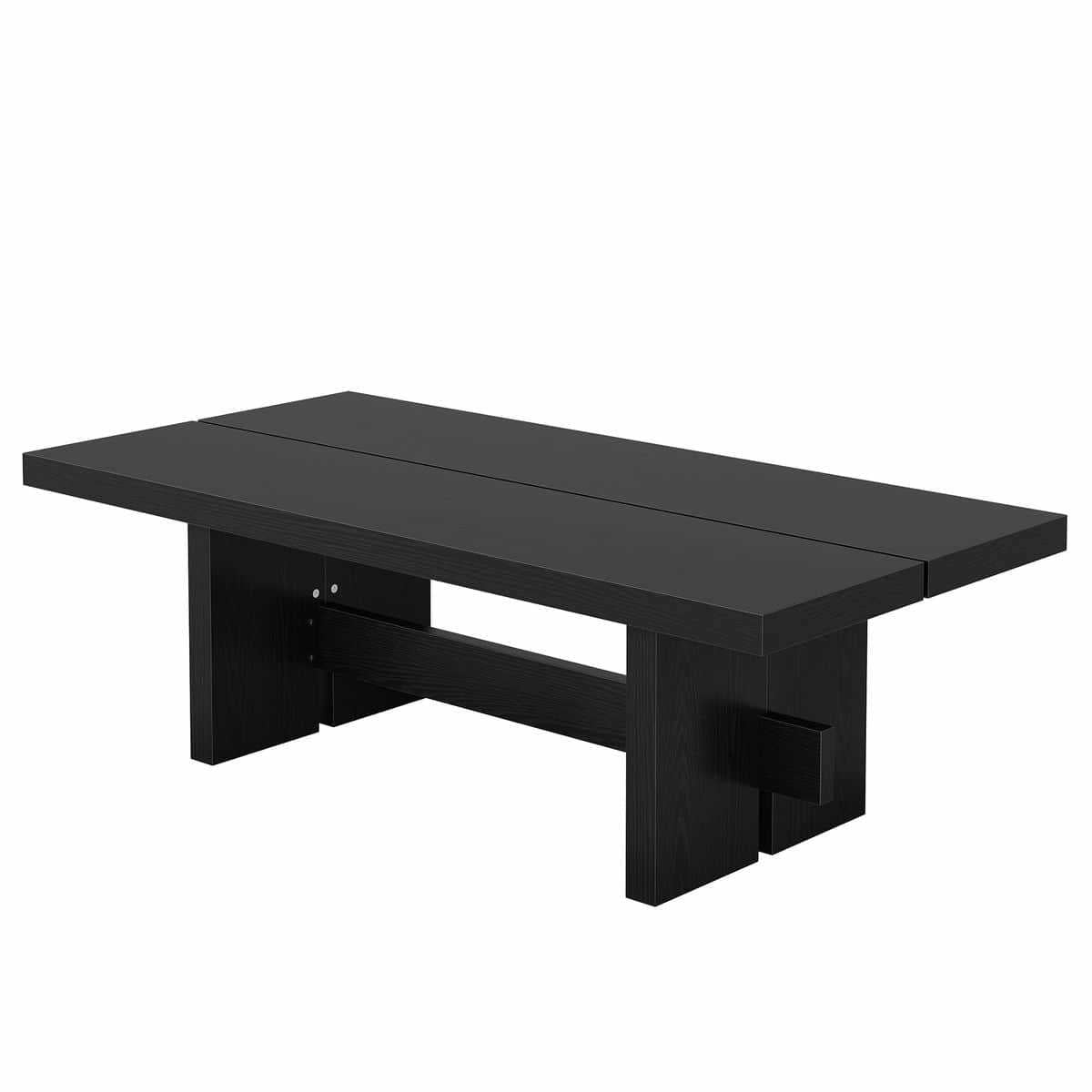 Spaco Modern Black Rectangular Coffee Table, Center Table with Sturdy ...
