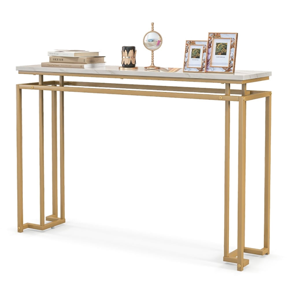 Spaco Modern Entryway Table with Gold Heavy-duty Metal Frame and Anti ...