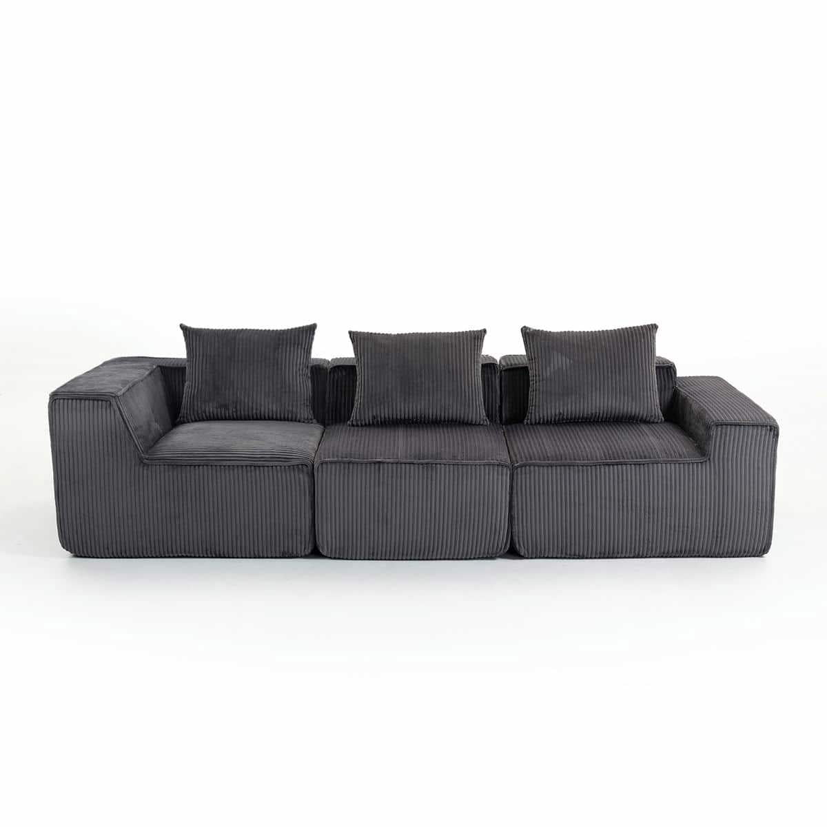 Spaco Modern Multi Person Modular Compression Sofa, Luxurious Corduroy ...