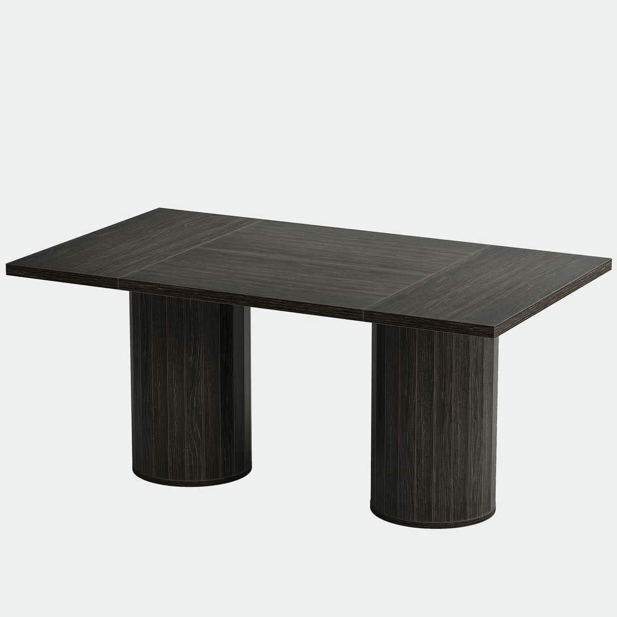 Spaco Modern Rectangular Dining Table with Sturdy Construction, Dark ...